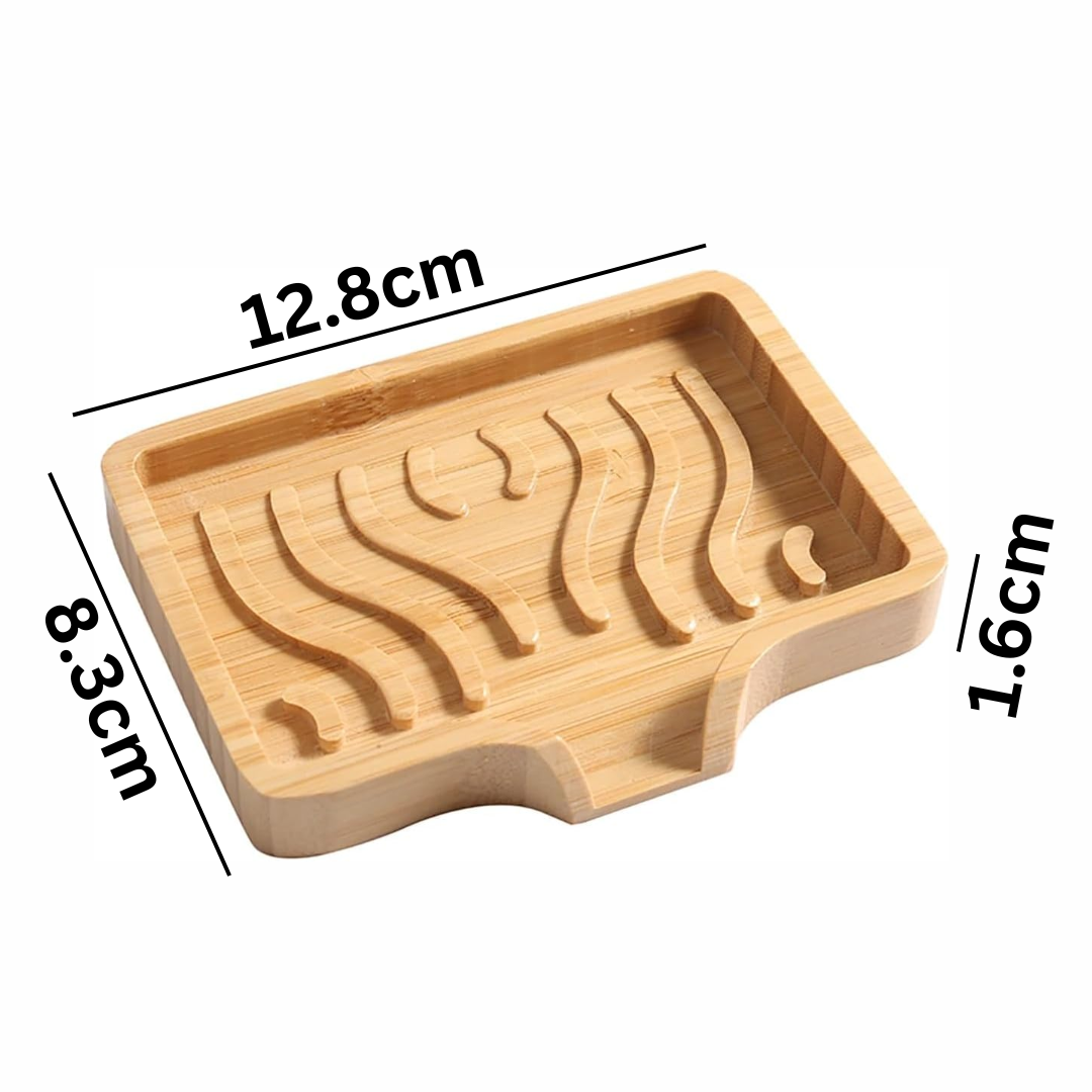 Bamboo Soap Dish Holder Tray Wood Bar Soap Saver Self Draining Soap Ca ...