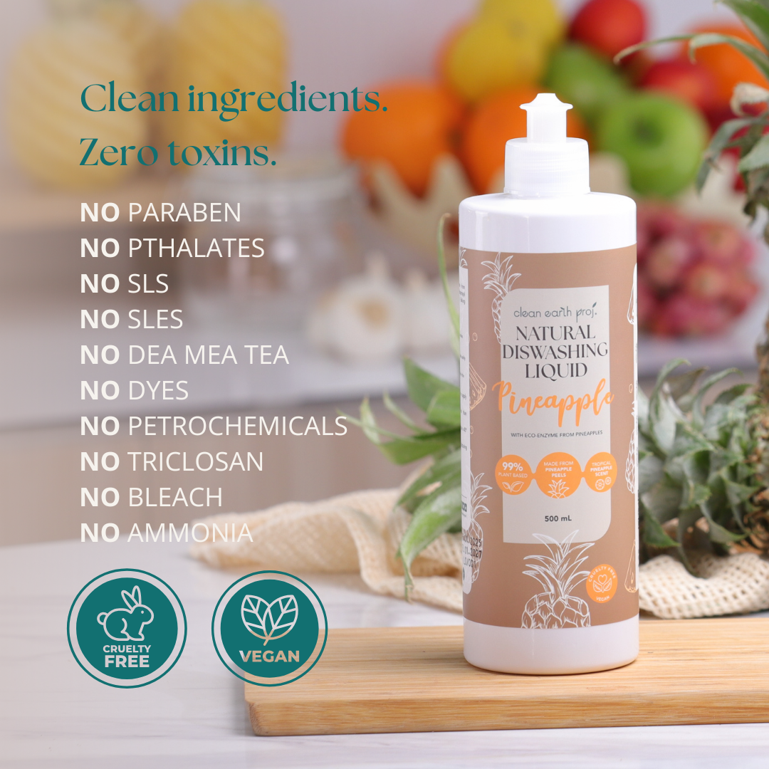 Clean Earth Project Natural Dishwashing Liquid Pineapple 500ml | With ...