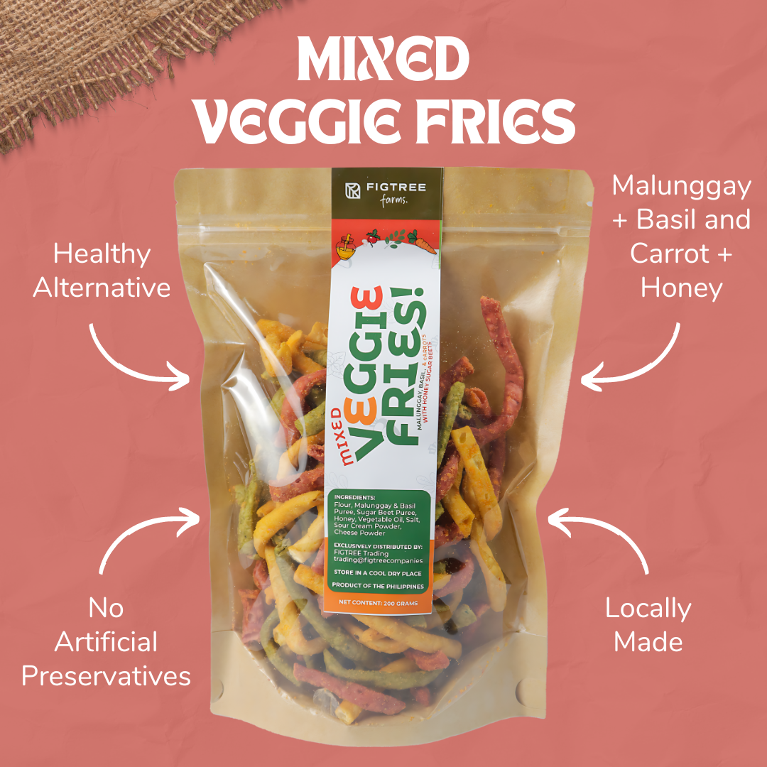 Figtree Farms Veggie Fries Mixed 200g | Malunggay with Basil + Carrots ...