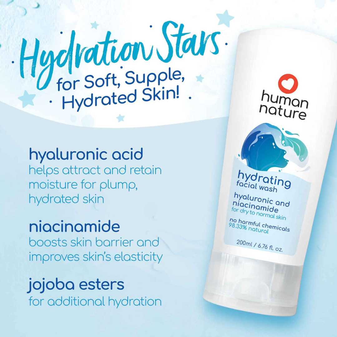 Human Nature Natural Hydrating Facial Wash Hyaluronic Acid and Niacina ...