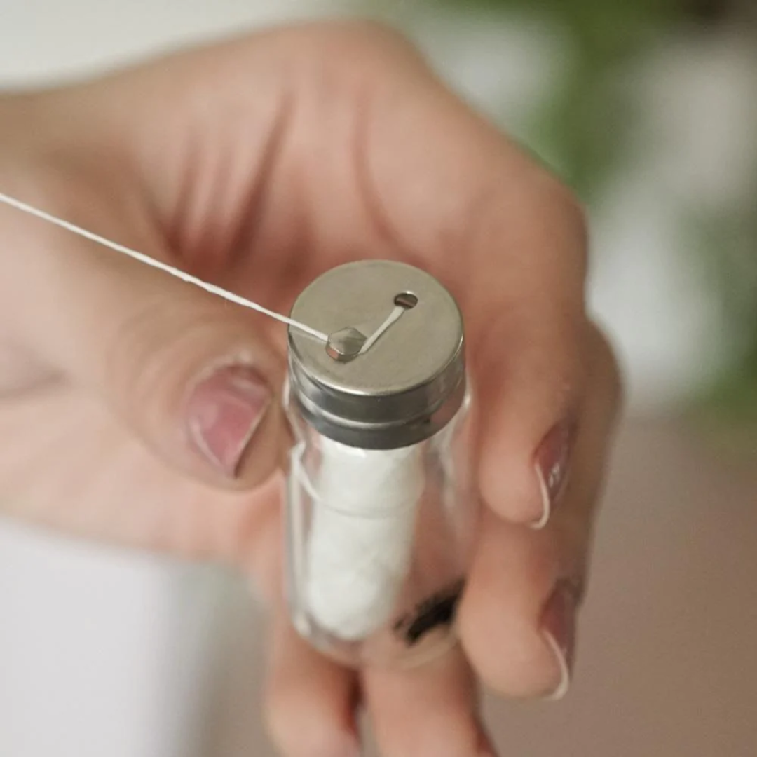 Plant-Based Dental Floss Made with Corn in Glass Container by Project ...