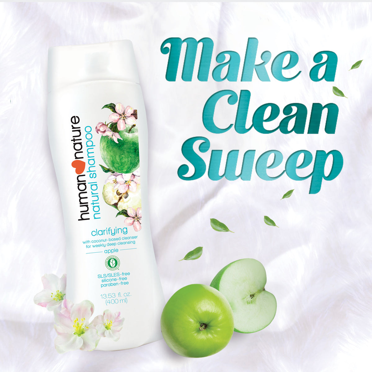 Human Nature 100% Natural Clarifying Shampoo 180ml | Apple Scent with ...