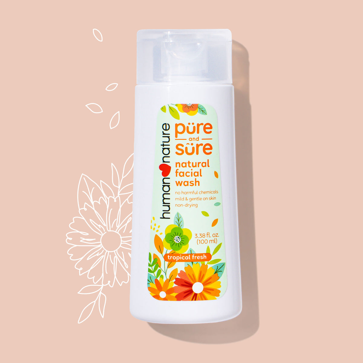 Human Nature Pure and Sure Natural Facial Wash Tropical Fresh 100ml ...